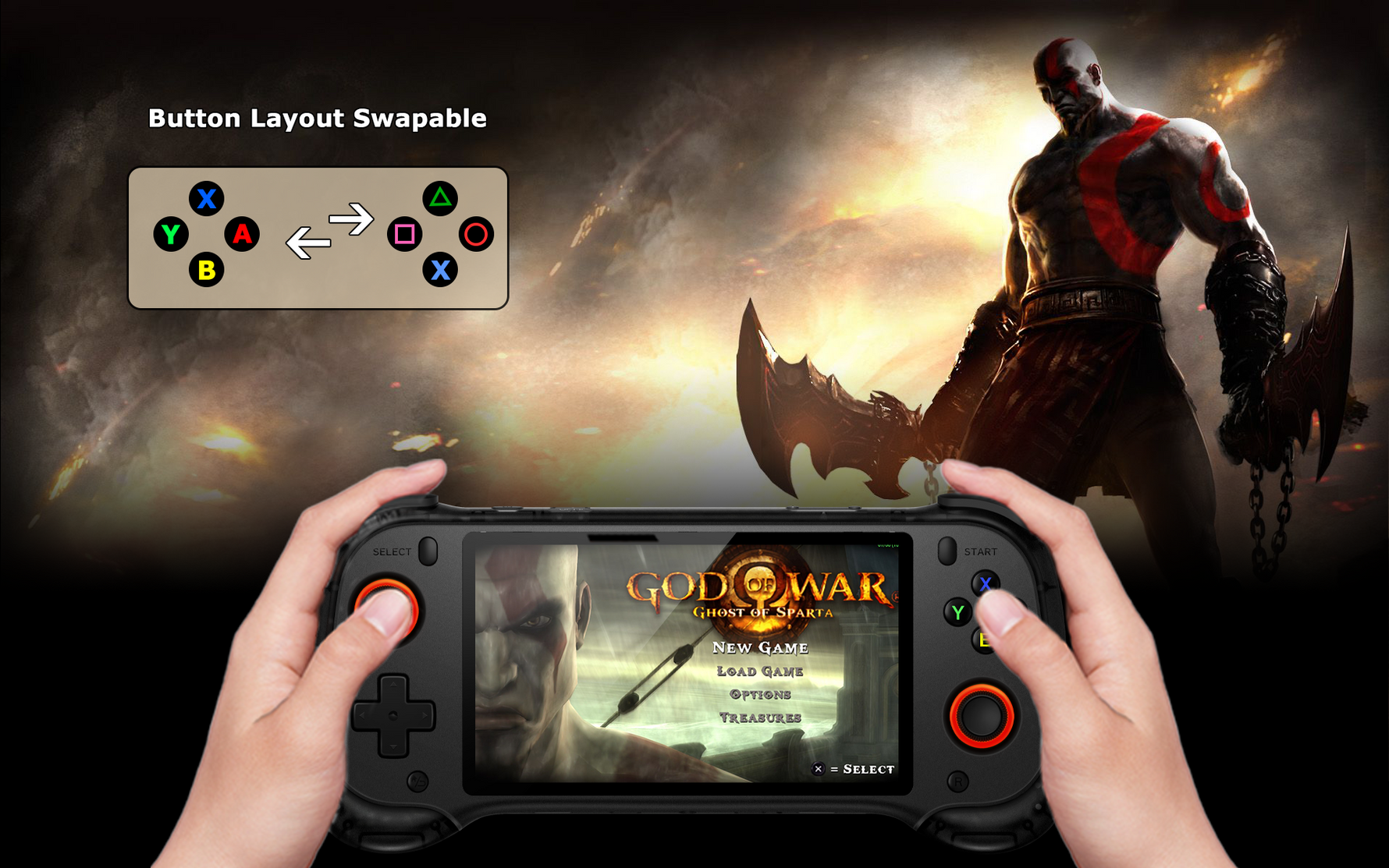 QRD Vortex F5 Retro Handheld Game Console – HD Screen, Hall Effect ...