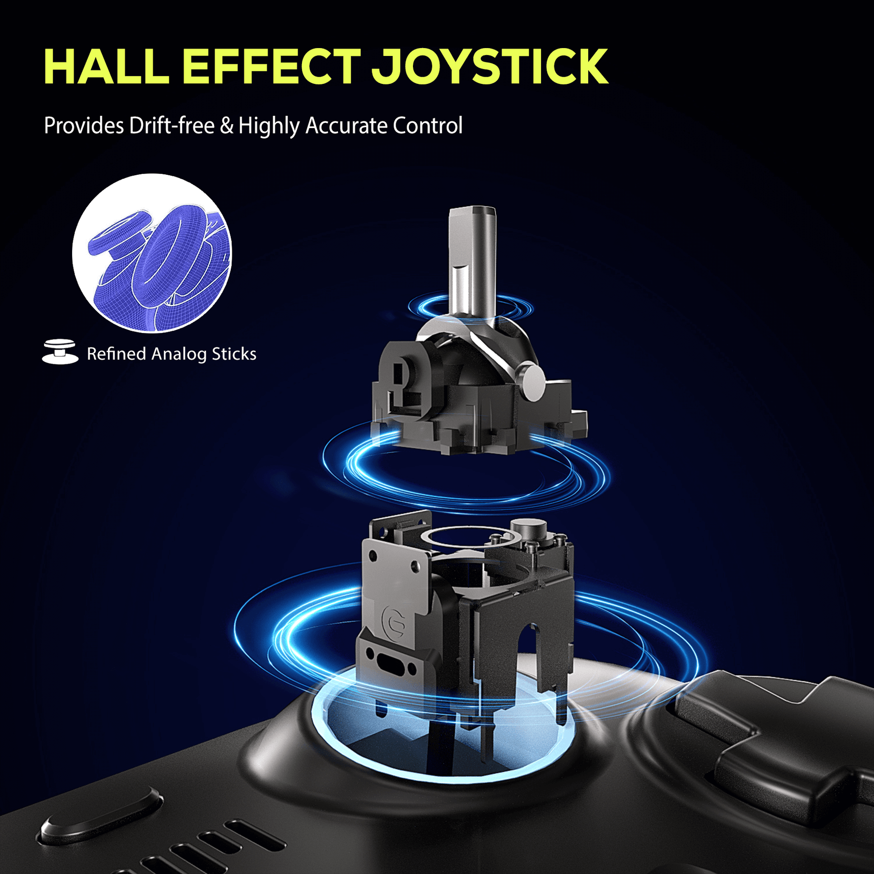 QRD Spark N5 wireless PS5/PS4/PS3 controller with Hall-effect joystick ...